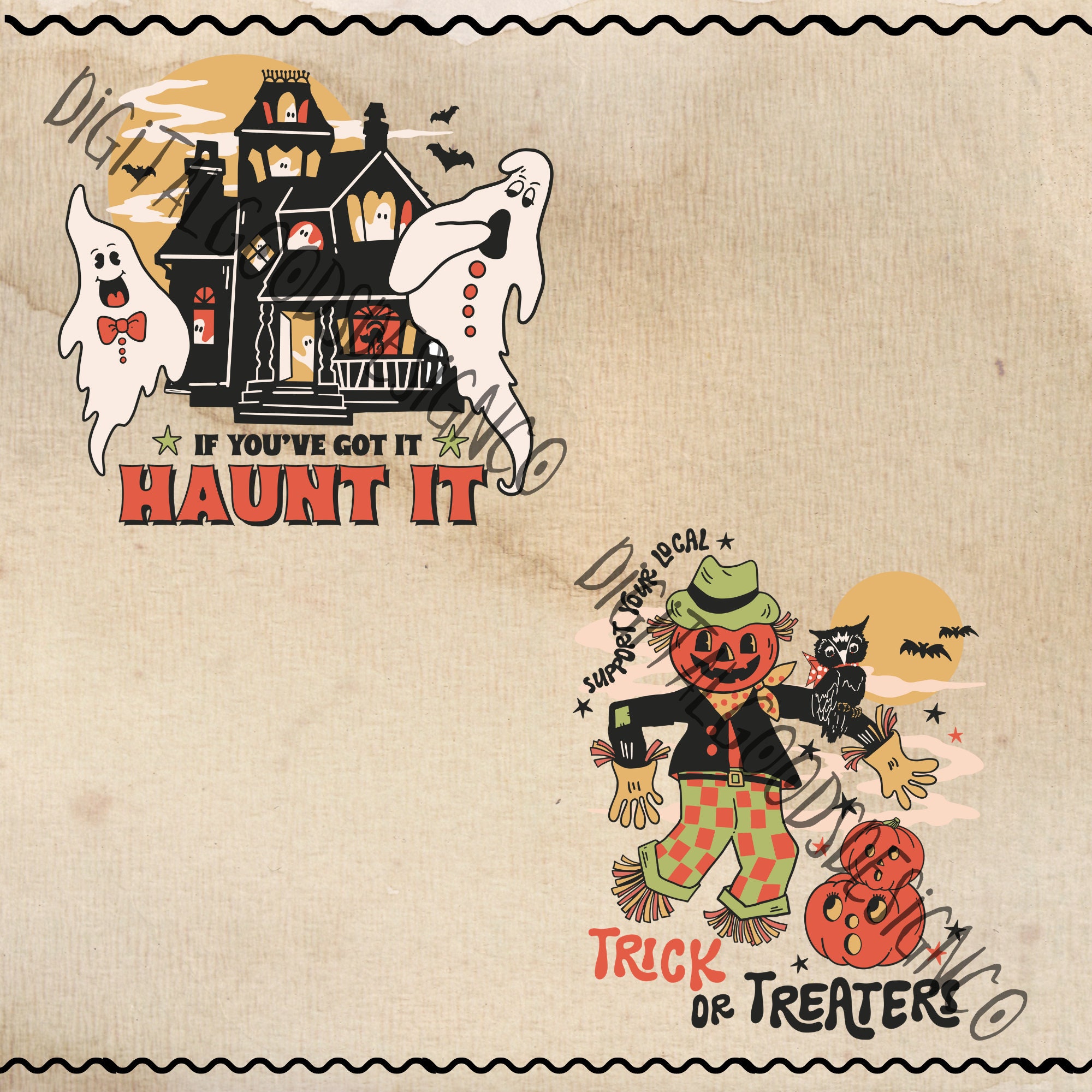 Vintage Halloween Clipart Classic Spooky Halloween Clipart - Etsy