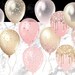 Blush and Gold Balloons Clipart Gold Glitter Balloons Confetti Balloons ...