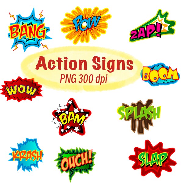 Bam Bang Clipart - Etsy
