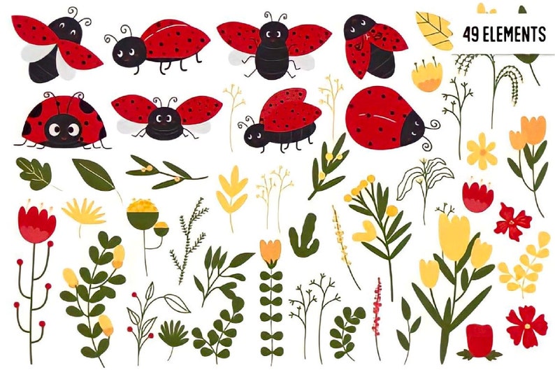 Ladybug Clipart Bundle, Digital Download, Lady Bug Projects, Lady Bug ...