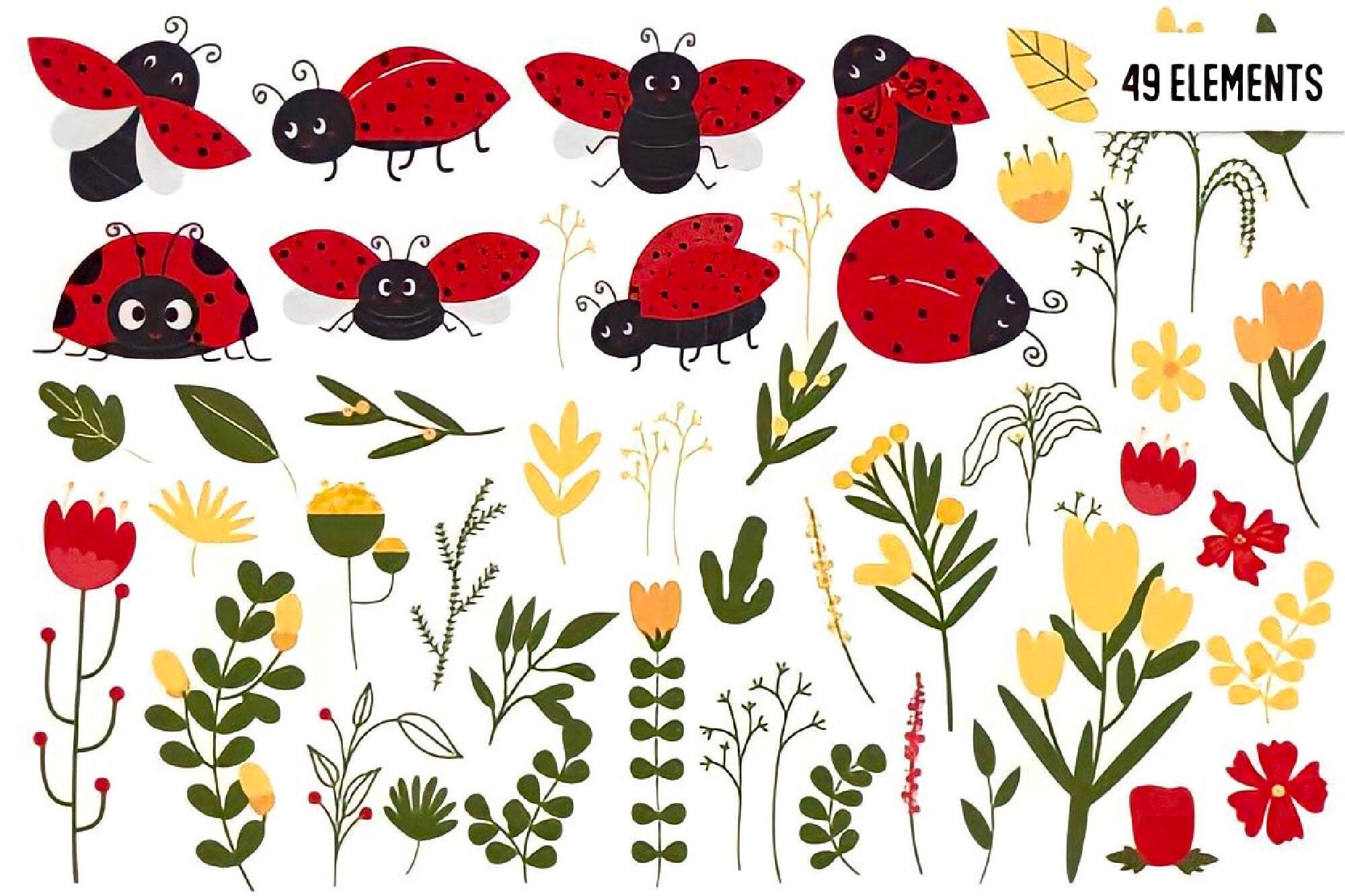 Ladybug Clipart Bundle, Digital Download, Lady Bug Projects, Lady Bug ...