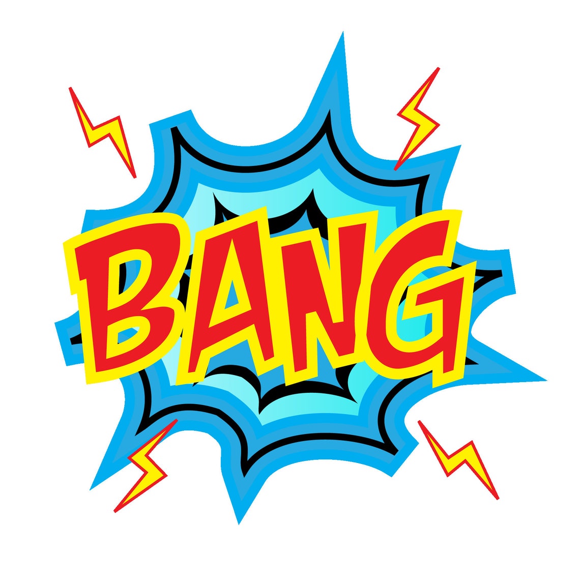 Action Signs Digital Clipart Instant Download Action Sign Clipart POW Bam Boom Ouch Zap Bang ...