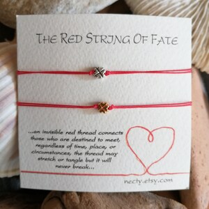Four Leaf Clover Red String of Fate Bracelets, Couple Bracelets ...