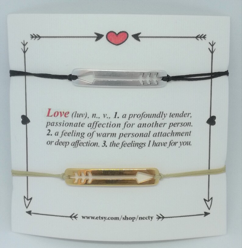 Dainty Arrow Tag Friendship Bracelets in Three Finishings: - Etsy