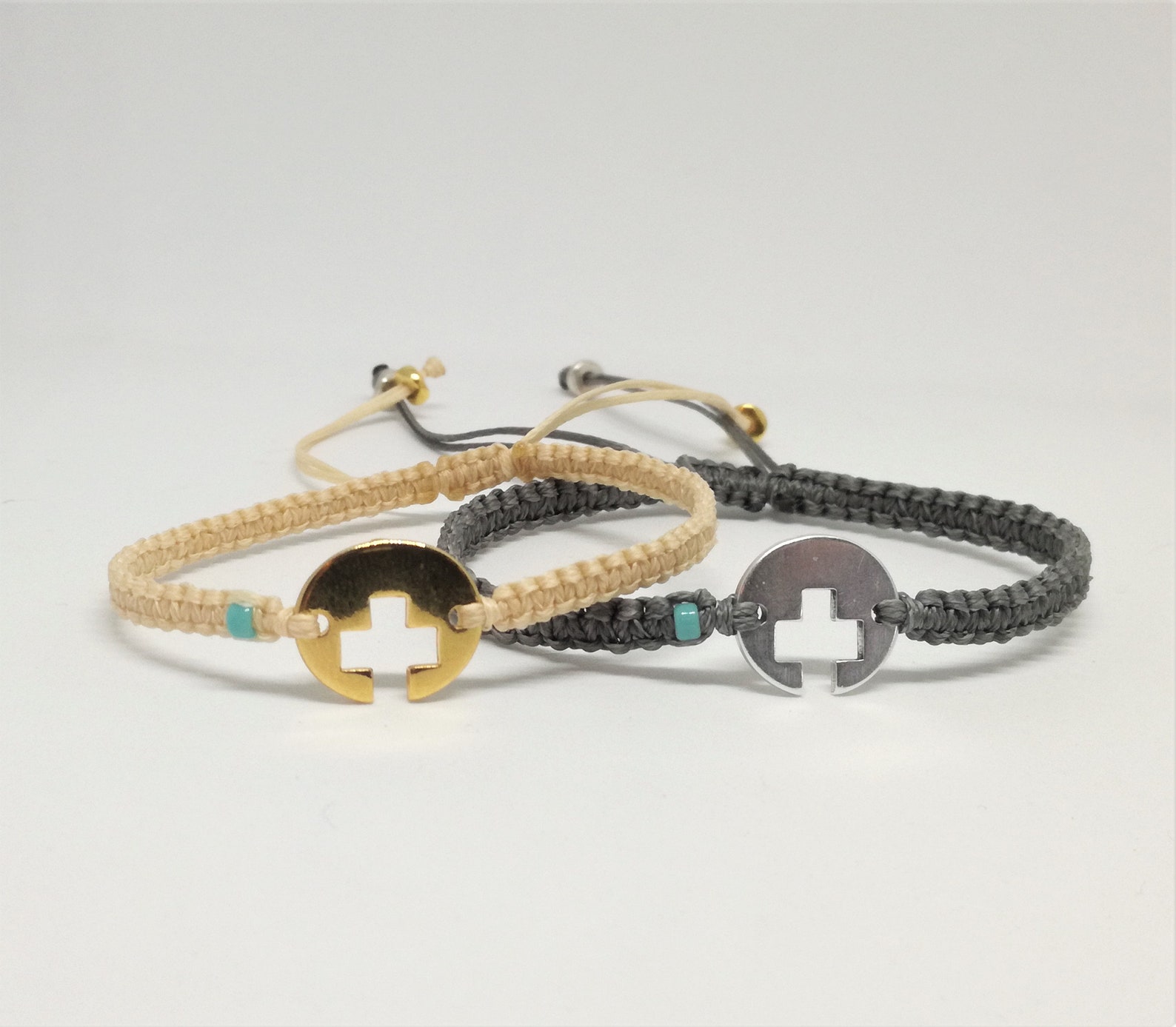 Modern Cross Matching Couple Bracelets, Macrame Friendship Bracelets - Etsy