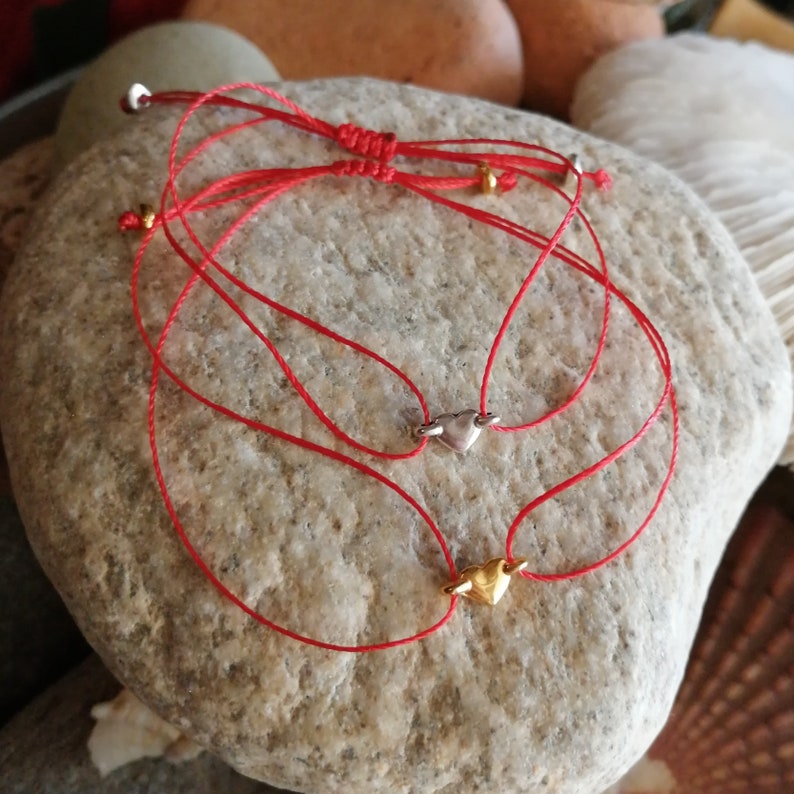 Tiny Heart Red String of Fate Bracelets Couple Bracelets - Etsy