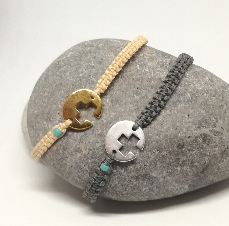 Modern Cross Matching Couple Bracelets, Macrame Friendship Bracelets - Etsy