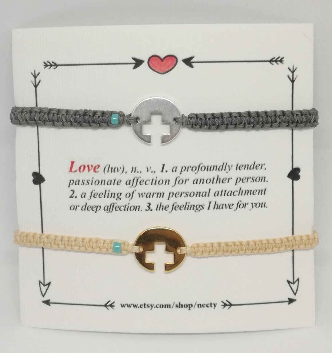 Modern Cross Matching Couple Bracelets, Macrame Friendship Bracelets - Etsy
