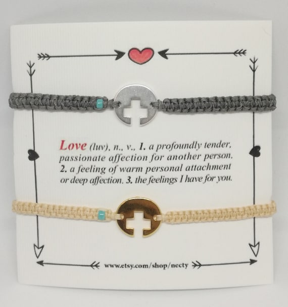 Modern Cross Matching Couple Bracelets Macrame Friendship | Etsy
