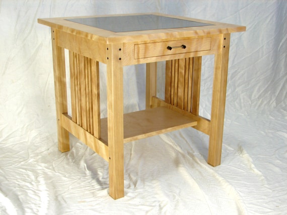 Curly Birch End Table
