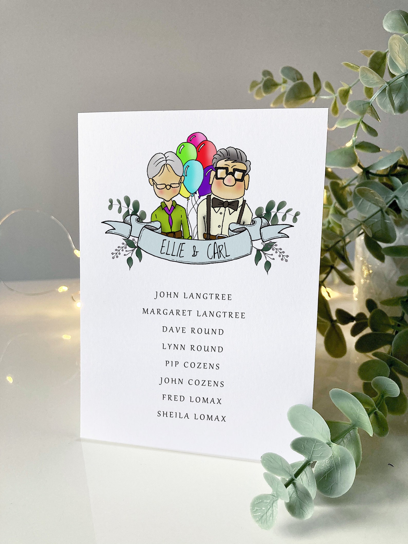 Wedding Table Seating Chart Cards Custom Illustrated Table - Etsy