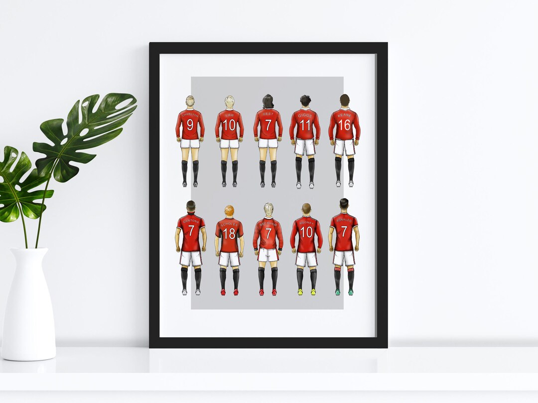 Manchester United FC Gifts Man United Legends Print Customised Old ...