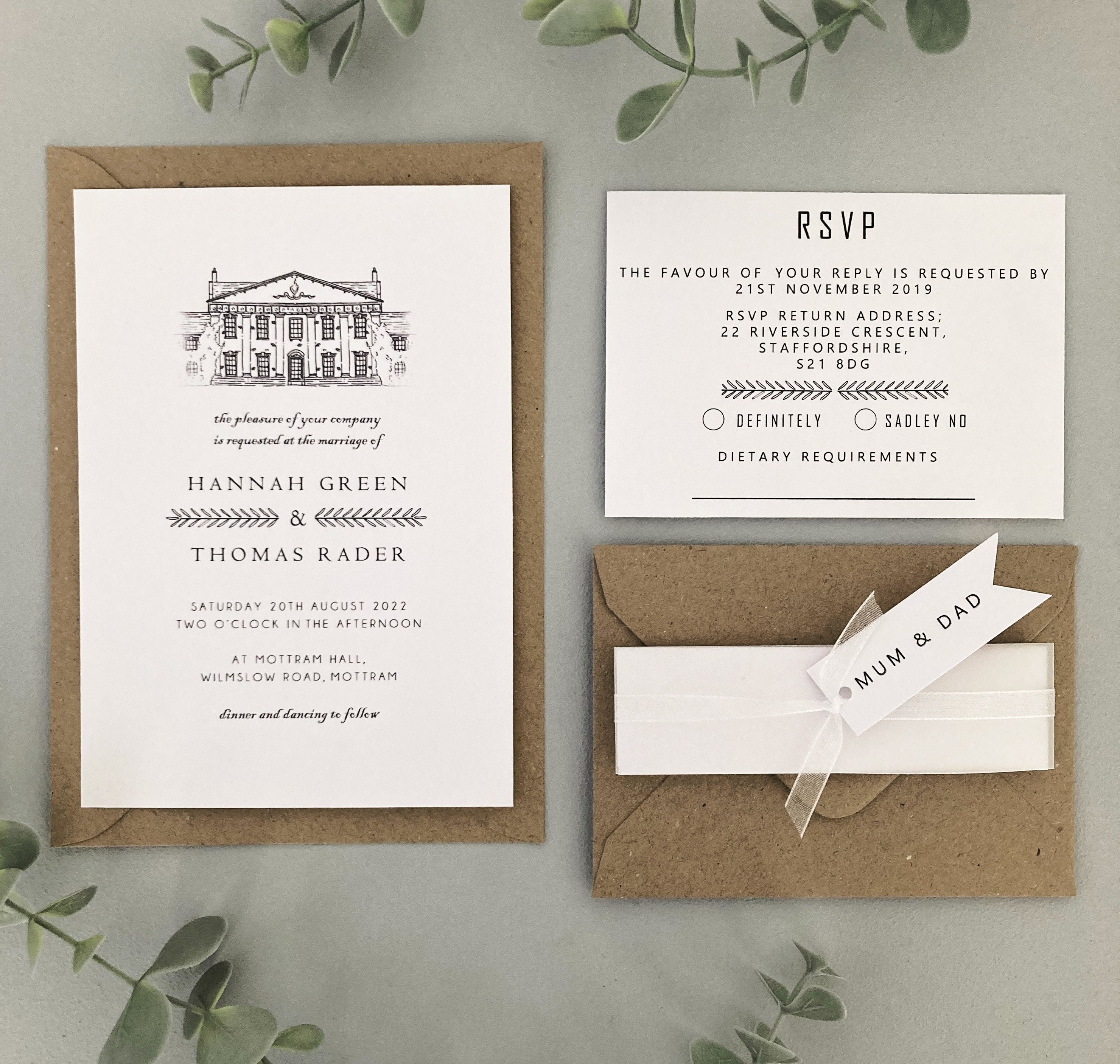 Architectural Wedding Invitation Bundle Sample - Etsy UK
