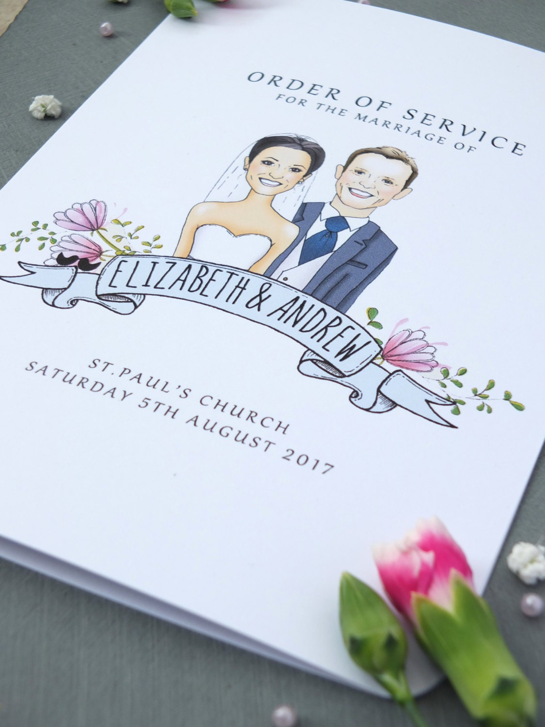 Caricature Wedding Order of Service Sample - Etsy UK