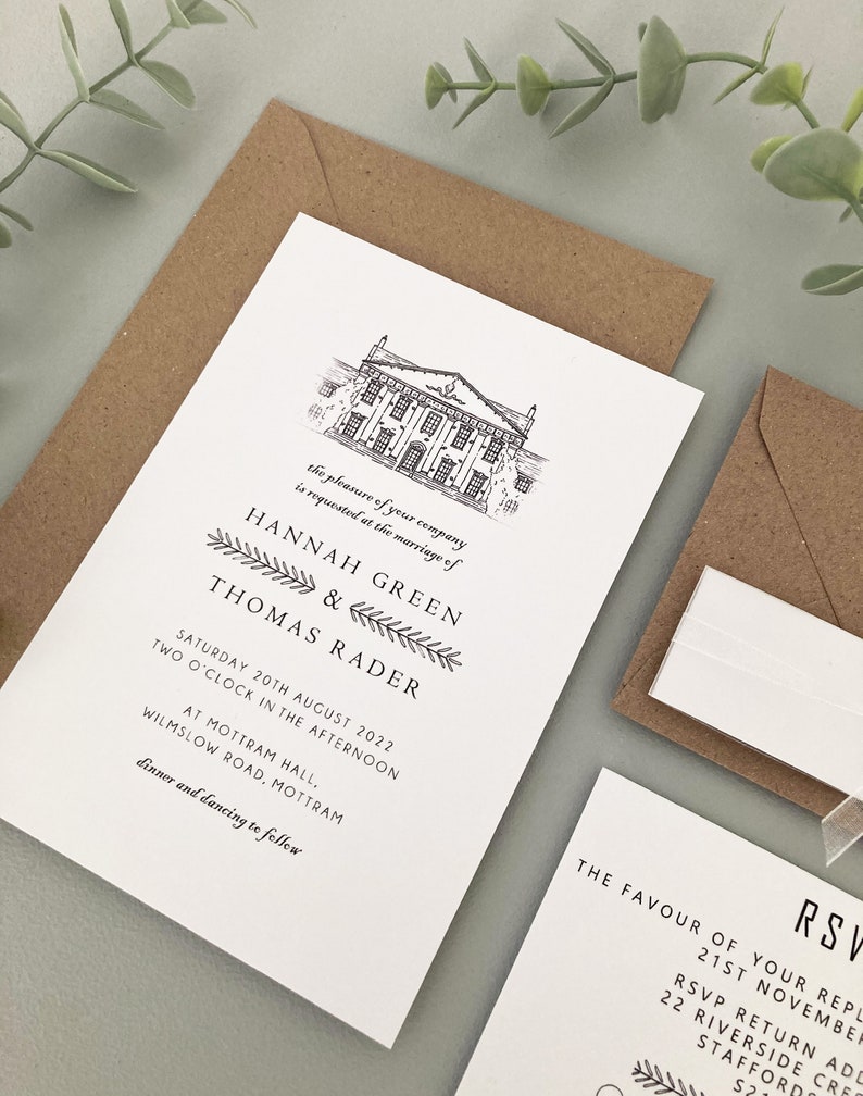 Architectural Wedding Invitation Bundle Sample - Etsy UK