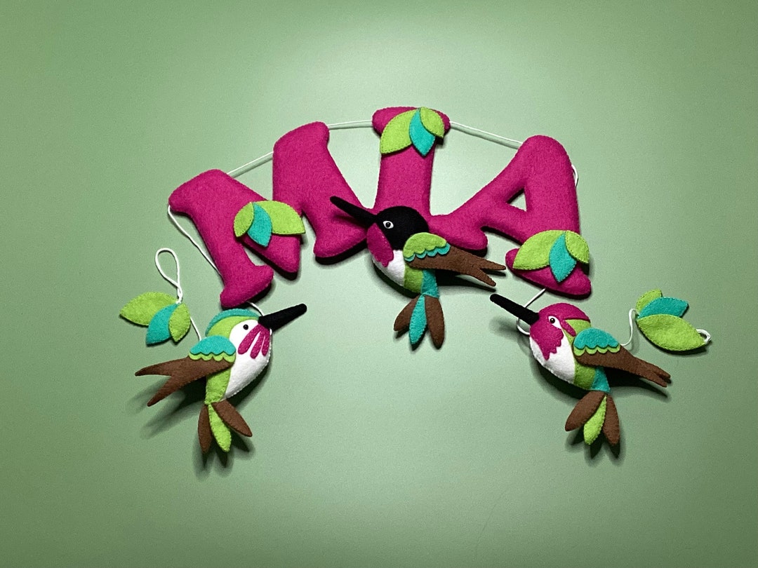 Hummingbird Name Garland, Name Banner, Personalised Name Banner ...