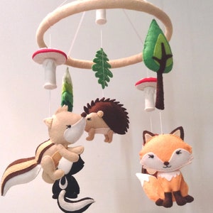 Woodland Animal Baby Mobile, Woodland Themed Nursery Mobile, Forest ...