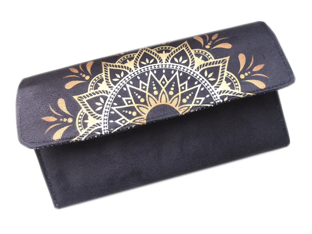 Chic Black and Gold Mandala Print Wallet: an Elegant Accessory for ...