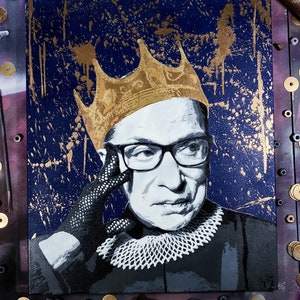 Notorious R.B.G. 20 X 24 Canvas Ruth Bader Ginsburg Biggie Crown ...