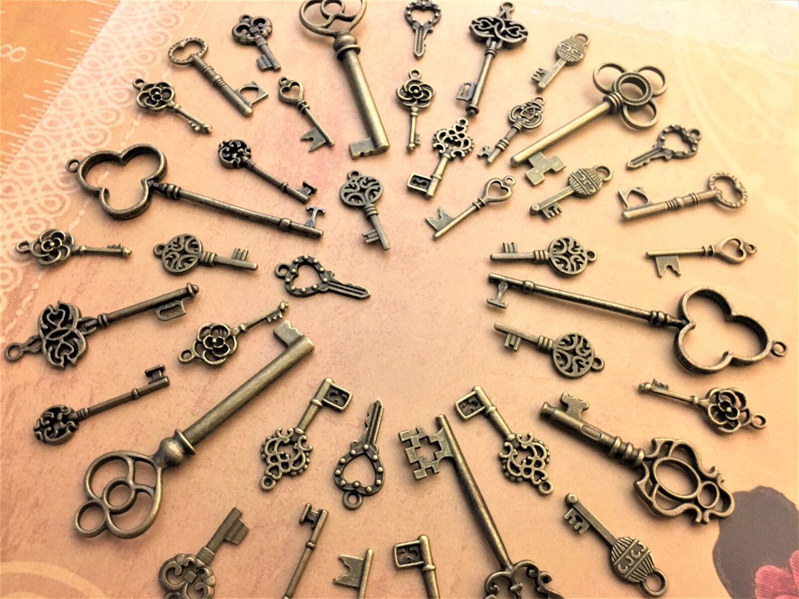 Replica Vintage Estate Gold Silver & Brass Skeleton Keys - Etsy