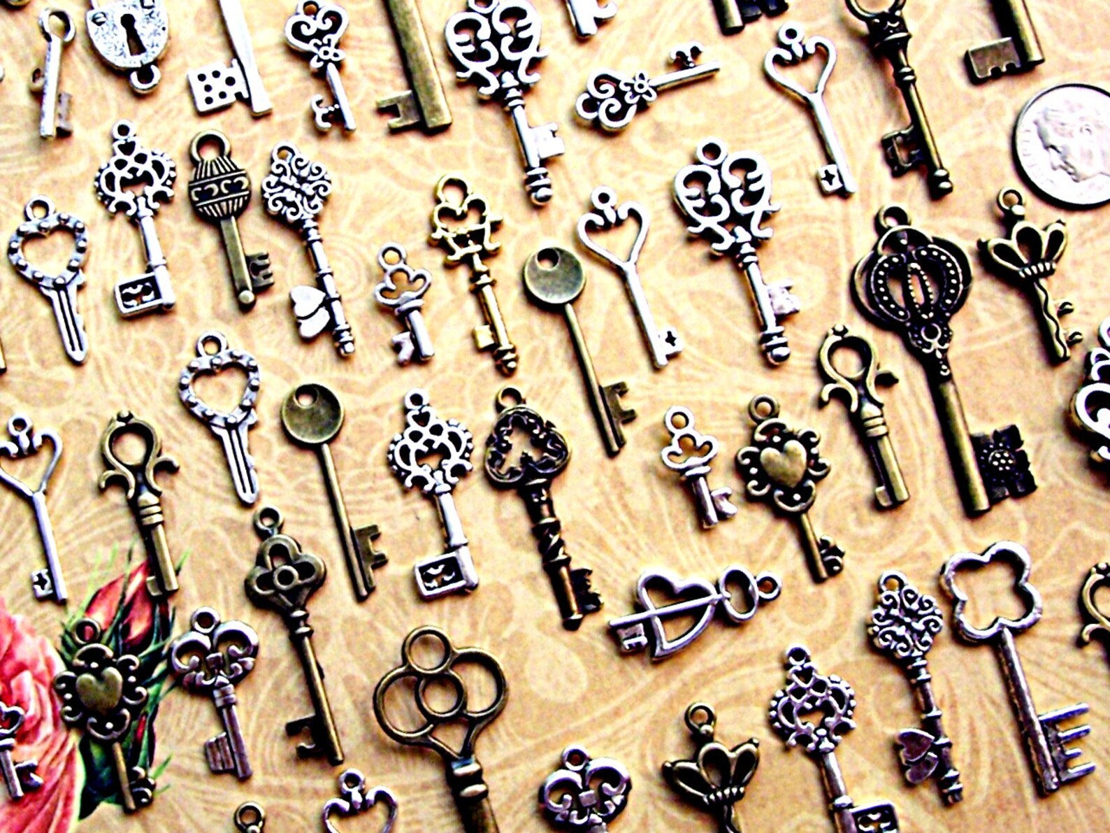 Mixed Old Keys Craft Chimes Cabinet Decorate Clock Wedding | Etsy