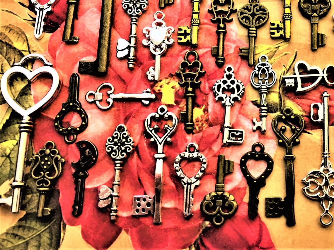 Gothic Victorian Replica Skeleton Keys Antique Charm Vintage | Etsy