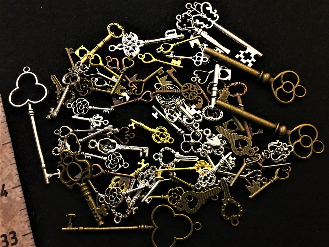Replica Vintage Keys Crafts Antique Keys Skeleton Mystery Door Gate ...
