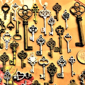 Gothic Victorian Replica Skeleton Keys Antique Charm Vintage - Etsy