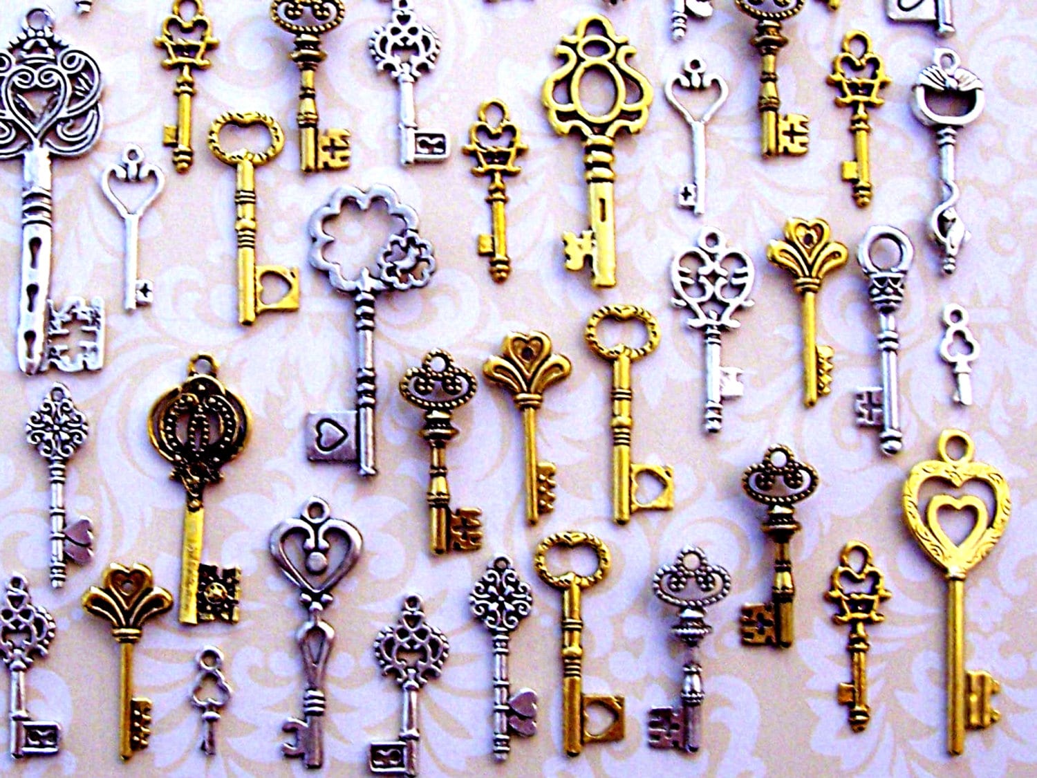 Reproduction Brass Silver & Gold Skeleton Keys Vintage Antique - Etsy