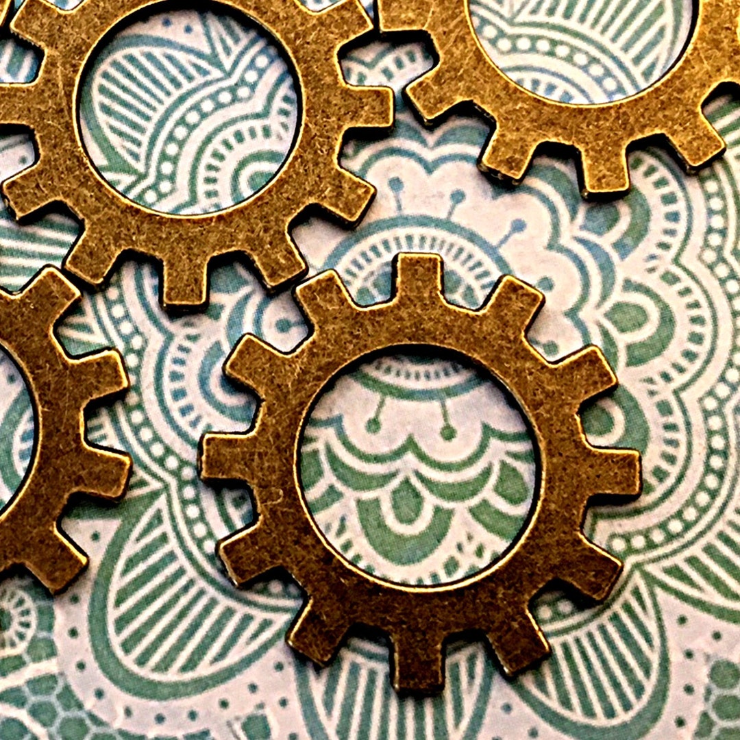 COPPER Gears Steampunk Cogs Spinning Watch Reducer Teeth Clock Timer ...