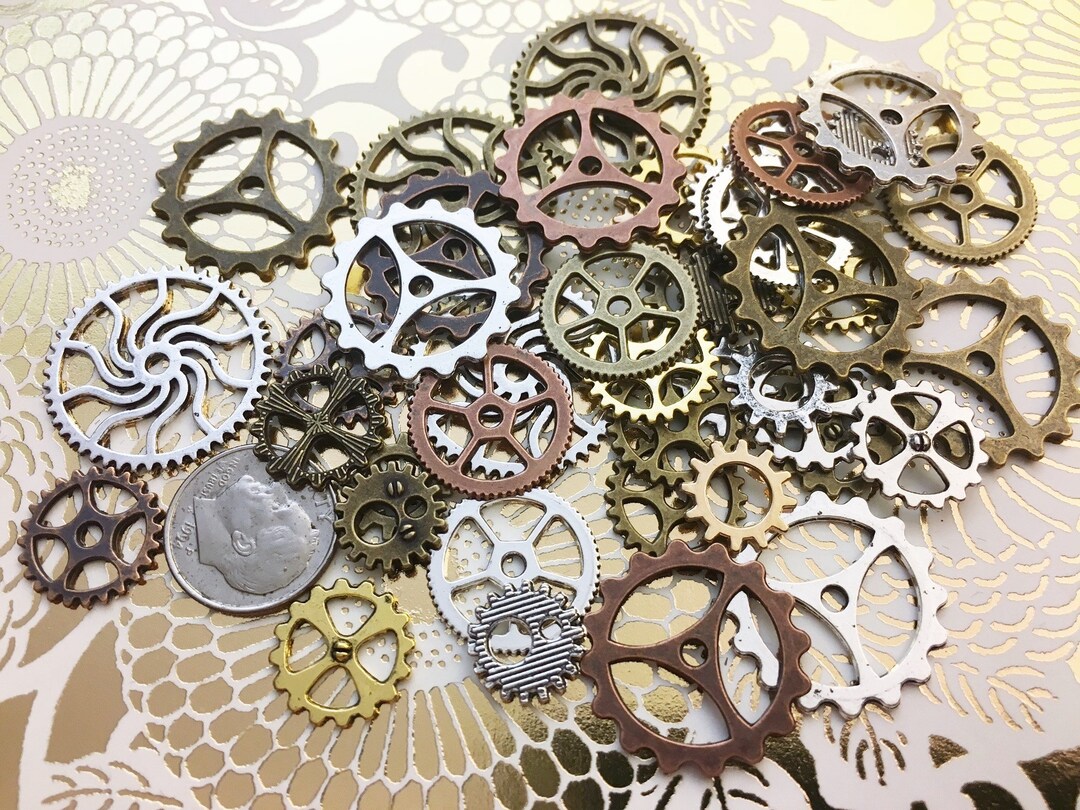 Gears Watch Parts Cogs Pinwheel Pinion Steampunk Buttons Wheels ...