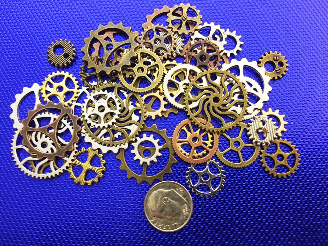 Steampunk Clockwork Gears Cogs Wheels Buttons Watch Parts Altered Art ...