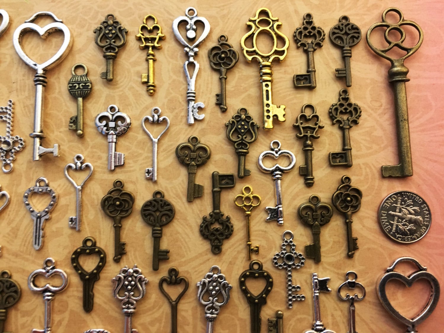 Replica Gothic Steampunk Skeleton Keys Bulk Lot Charms Wedding | Etsy