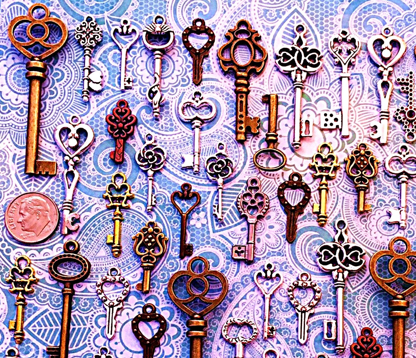 Reproduction Skeleton Keys to Code Charms Jewelry Steampunk - Etsy