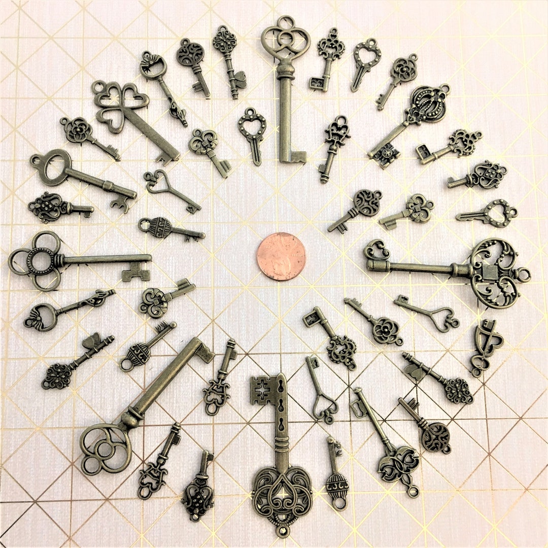 Gold Silver & Brass Steampunk Replica Skeleton Key Bulk Old Wind Chimes ...