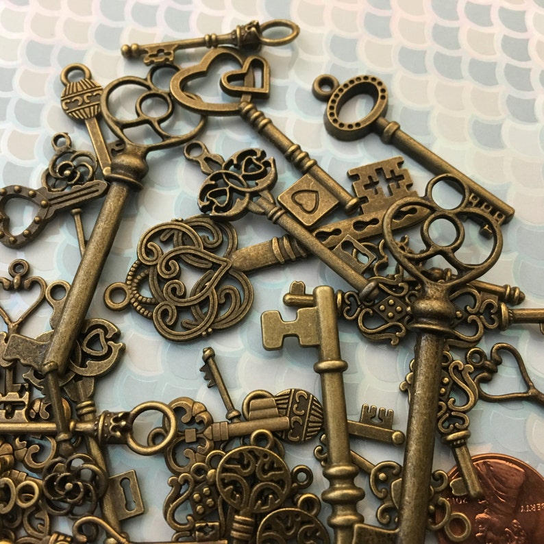 Replica Silver Gold & Brass Keys Steampunk Skeleton Metal - Etsy