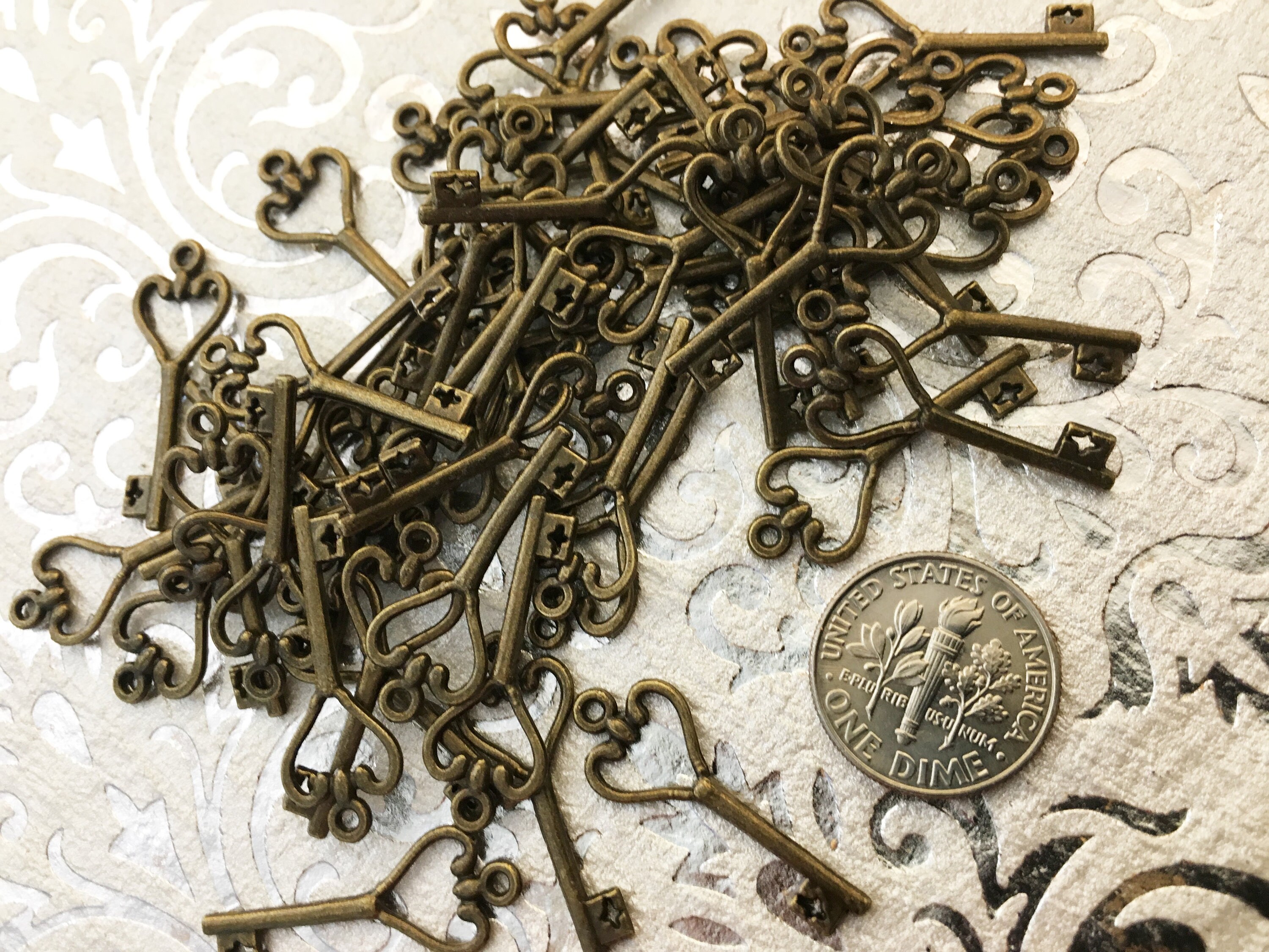 1 Heart Small Mini Keys Art Idea Alloy Barrel Replica | Etsy