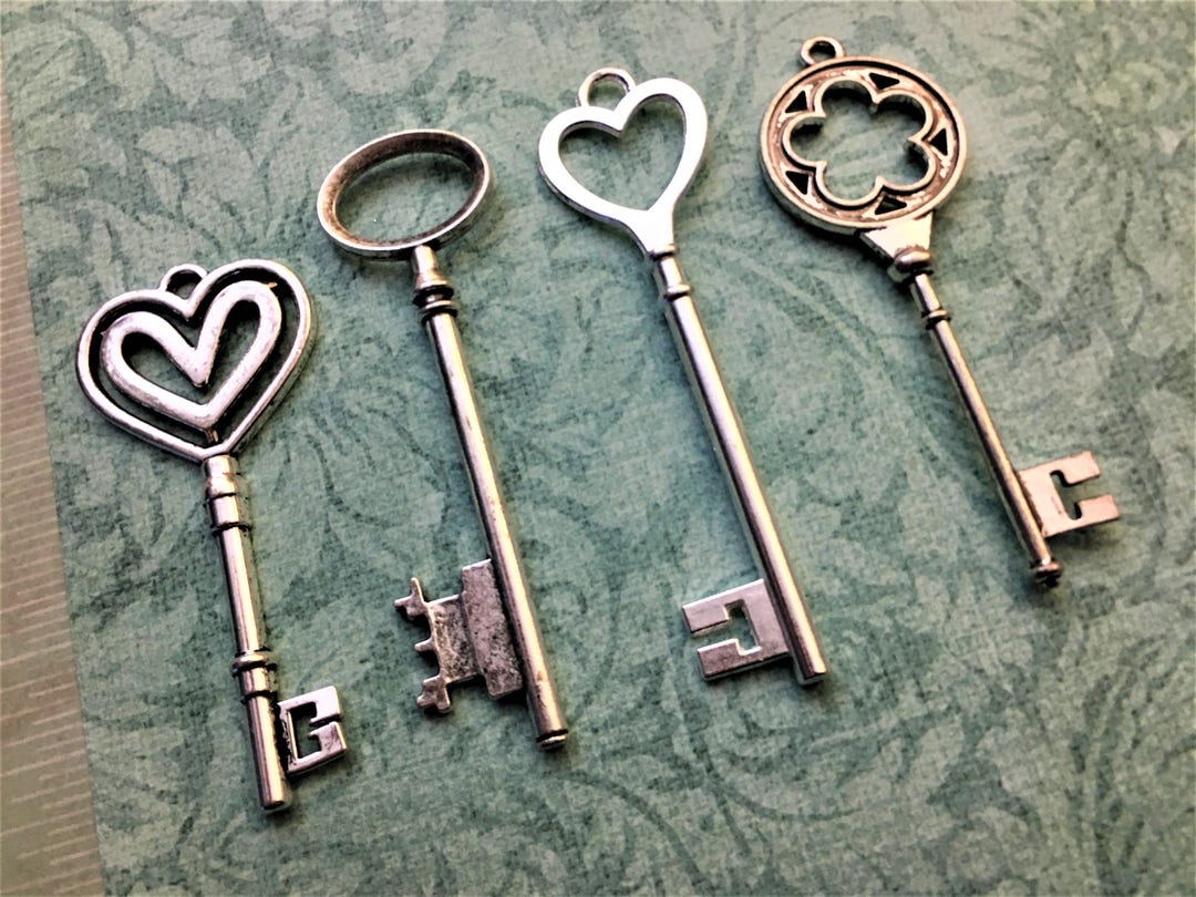Replica 3" Extra Large Keys Big Keys Old Skeleton Charms Jewelry ...