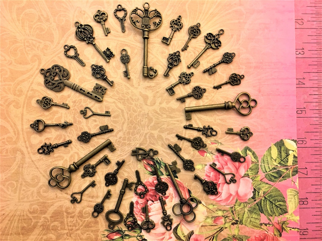 Goth Byzantine New Keys Replica Silver Gold & Brass Vintage Antique ...