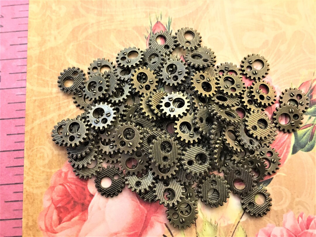 Gears Cogs Wheels Clock Sprocket Face Timer Teeth Steampunk Buttons ...