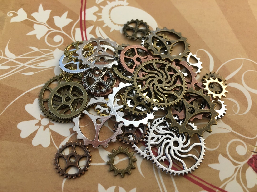 Gears Mixed Steampunk Cogs Sprocket Buttons Watch Parts Altered Art ...