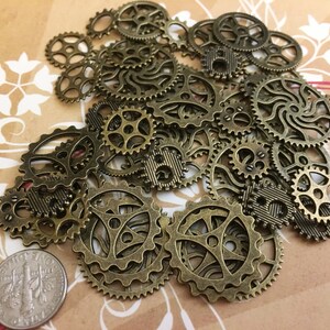 40 Mixed Color Large Small Steampunk Gears Cogs Buttons Wheels Watch ...
