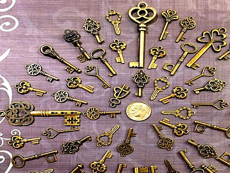 Replica Gold Silver & Brass Keys Gothic Skeleton Charms - Etsy