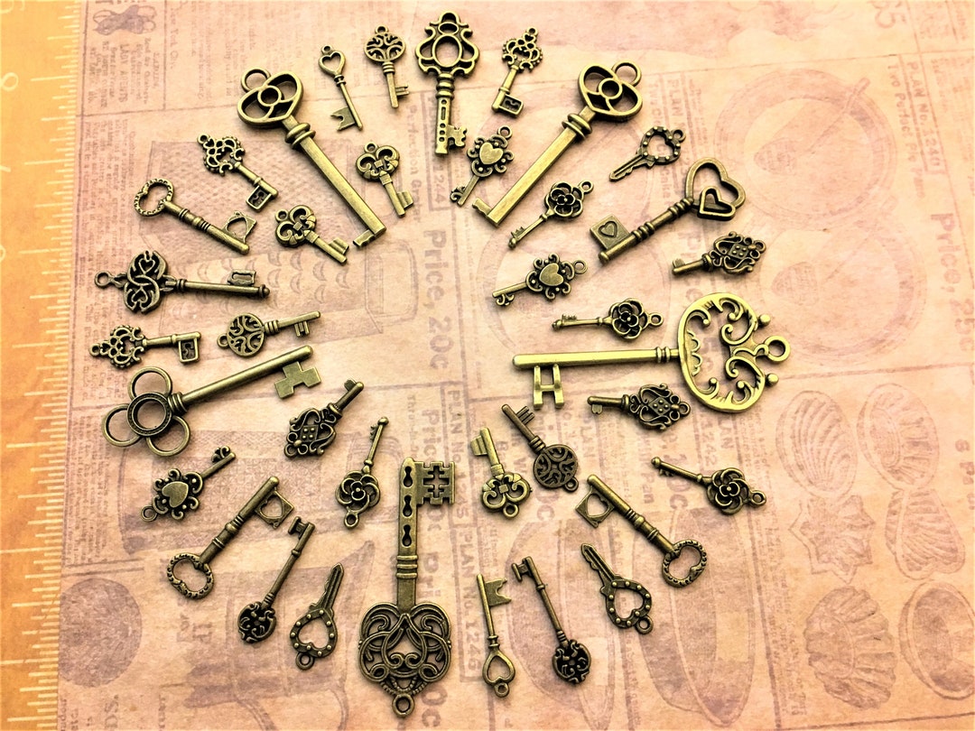 Replica Old Brass Silver Gold Keys Vintage Skeleton Antique ...