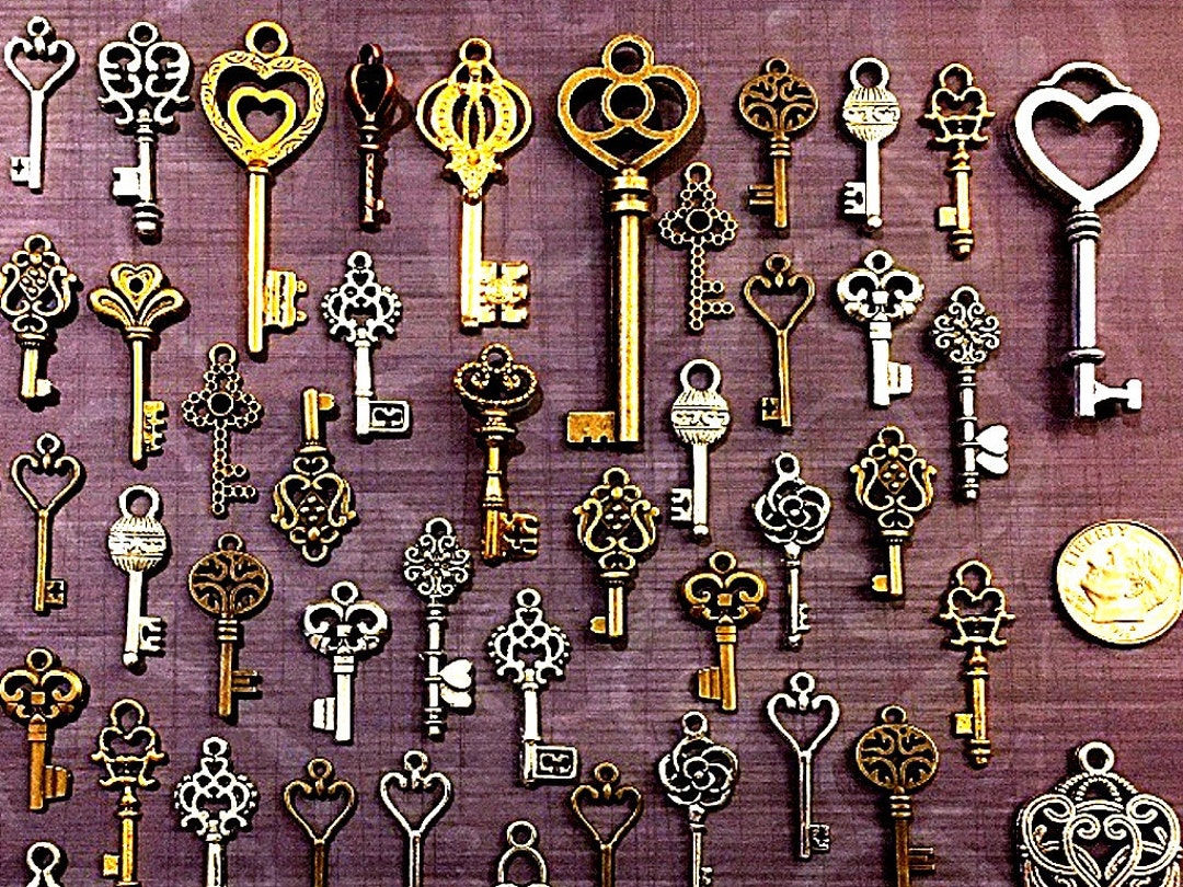 Replica Steampunk Skeleton Keys Holiday Summer Wedding Bridal Decor ...