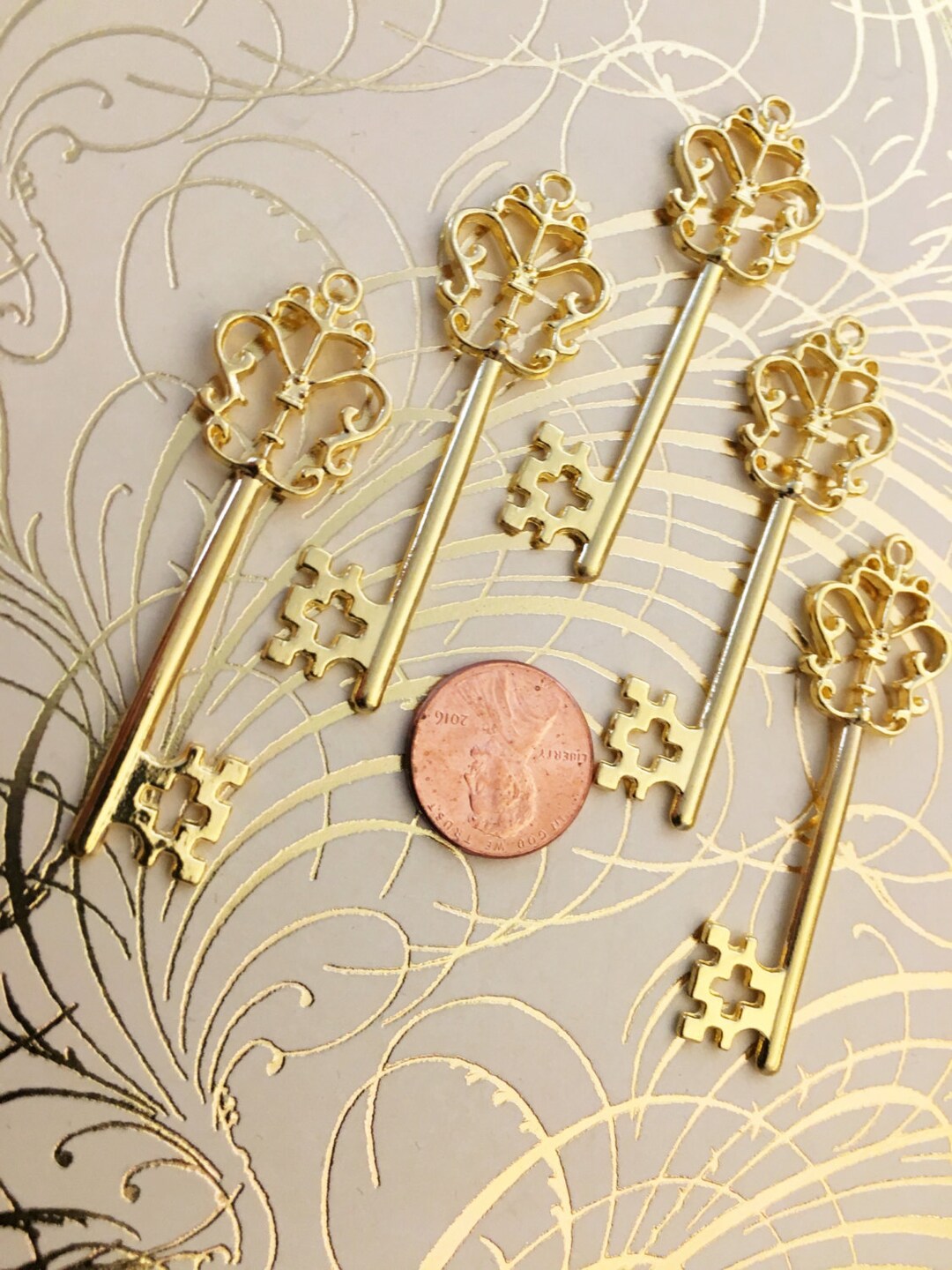Replica Large Big Skeleton Keys Gold Charms Jewelry Steampunk - Etsy