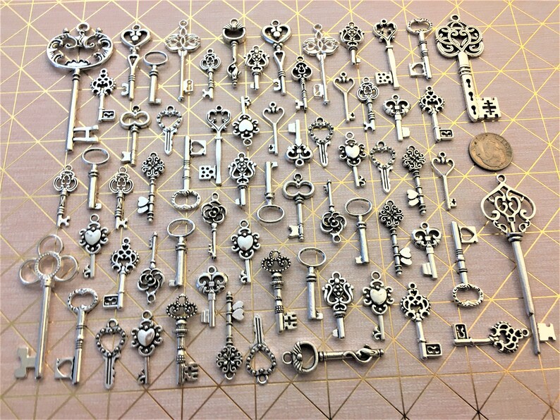 Replica Silver Brass & Gold Vintage Antique Gothic Keys Craft - Etsy