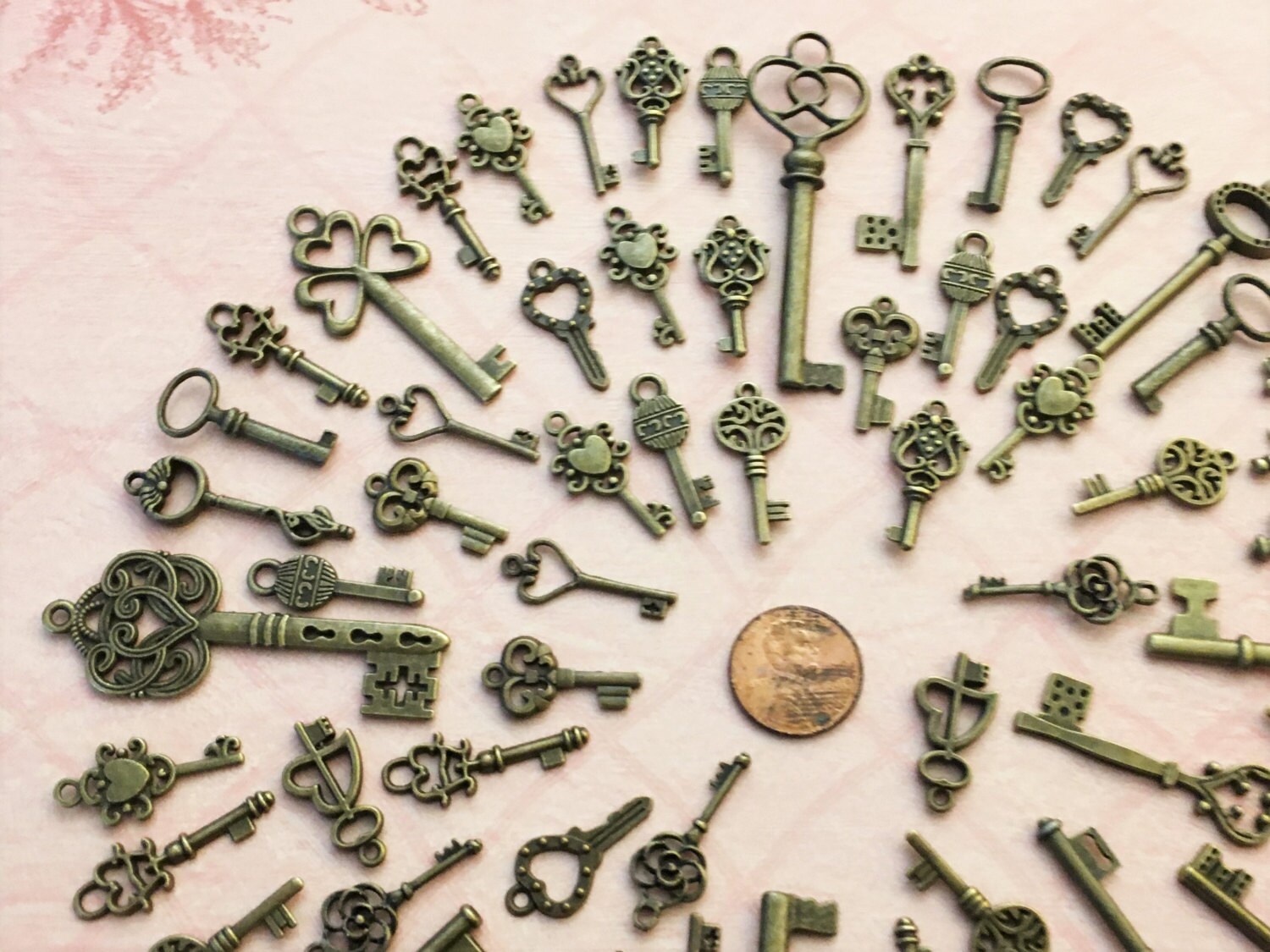 Silver Gold & Brass Replica Skeleton Keys of Reflection Charms - Etsy