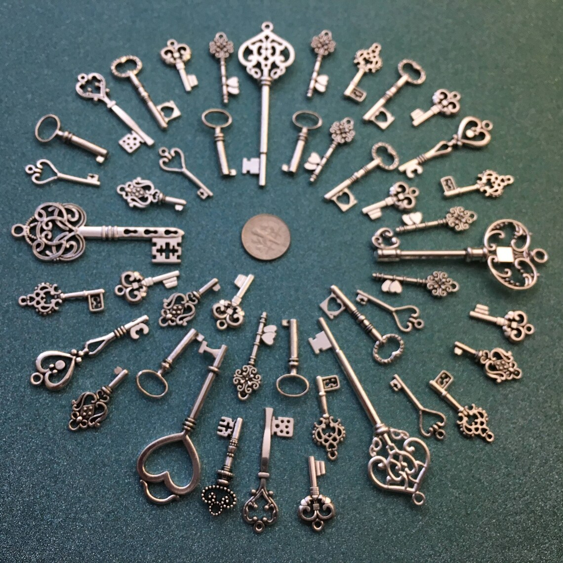 Replica Brass Gold & Silver Keys to the Castle Beads Charms | Etsy