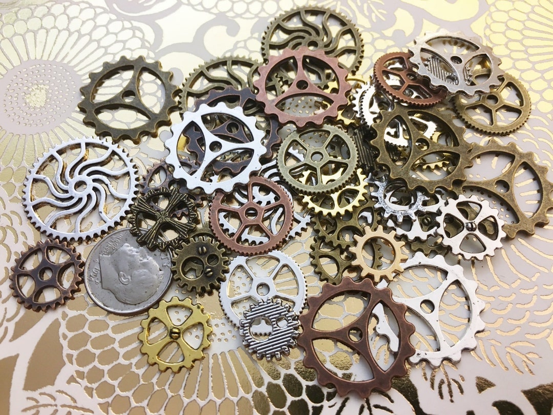 Clock Gears Cogs Wheels Steampunk Crafts Buttons Watch Parts Cogwheel ...